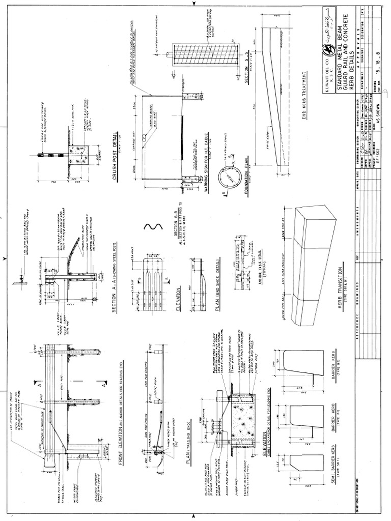 015-18-8_Metal_Beam_Guard_Rail_and_Concrete_Kerb_Details | PDF