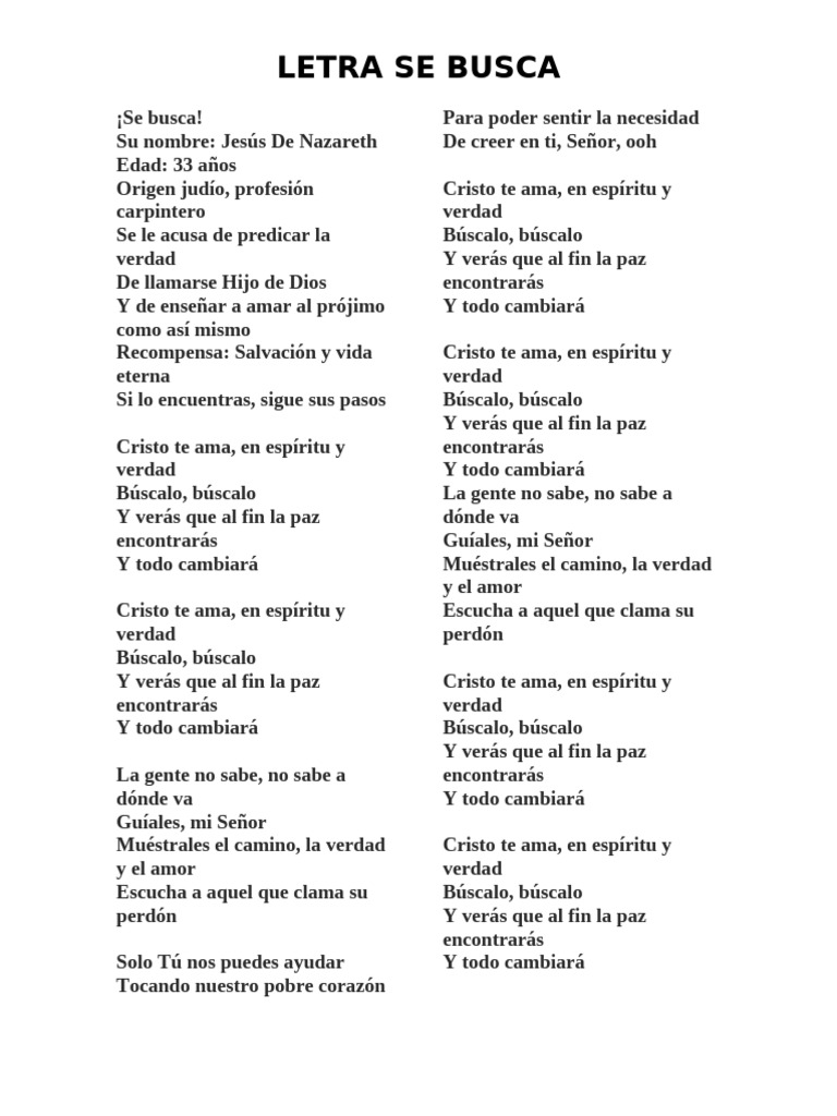 Letra Se Busca | PDF