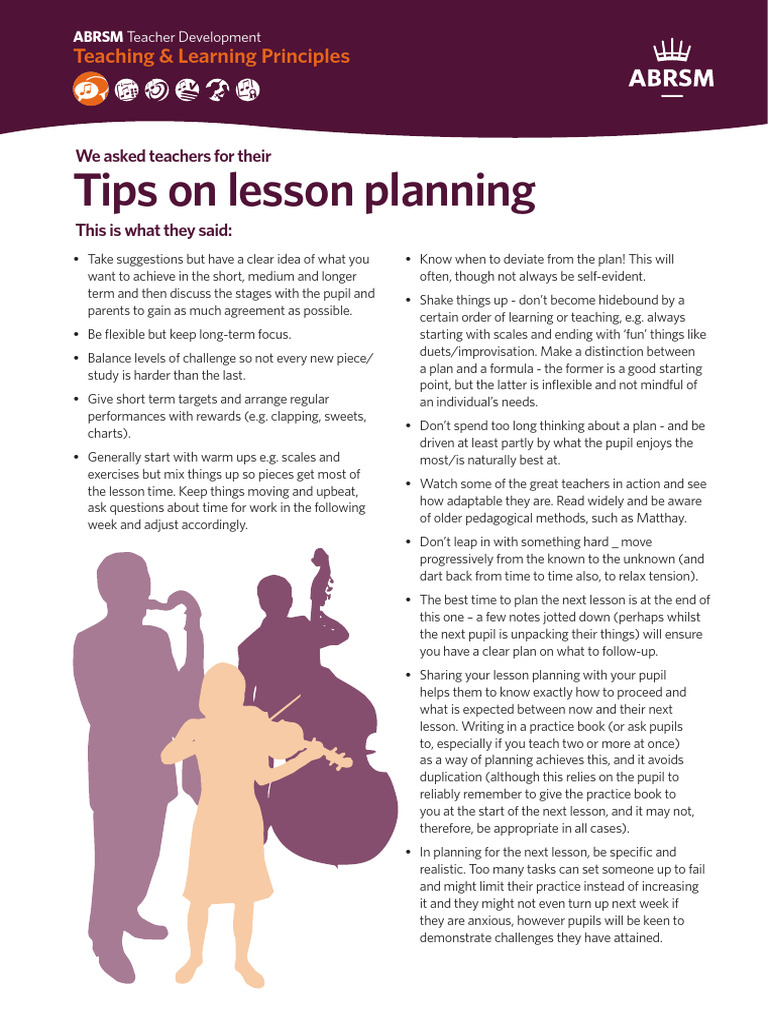 CLP7 TLP Tips For Lesson Planning | PDF | Lesson Plan | Learning