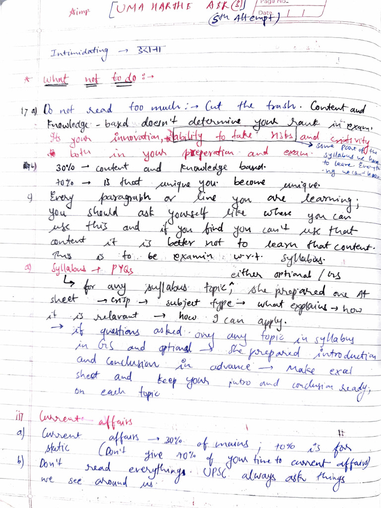 Uma Harthi Mam Strategy For Upsc-Pages-1 | PDF