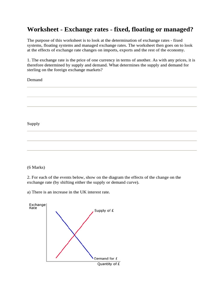 Worksheet Exchange Rates | PDF