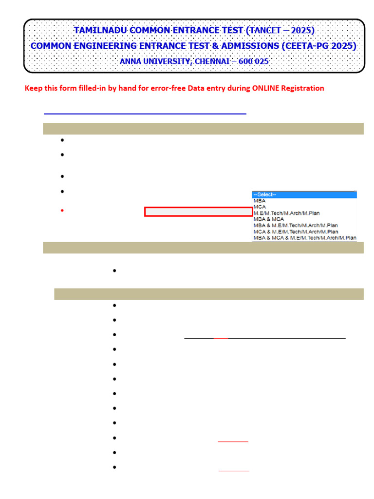 Procedure For Online Registration 2025 | PDF