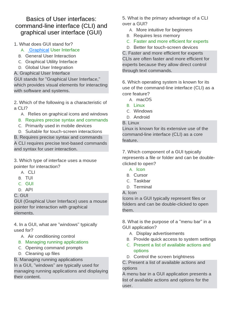 Basics of User interfaces | PDF | Graphical User Interfaces | Command Line Interface