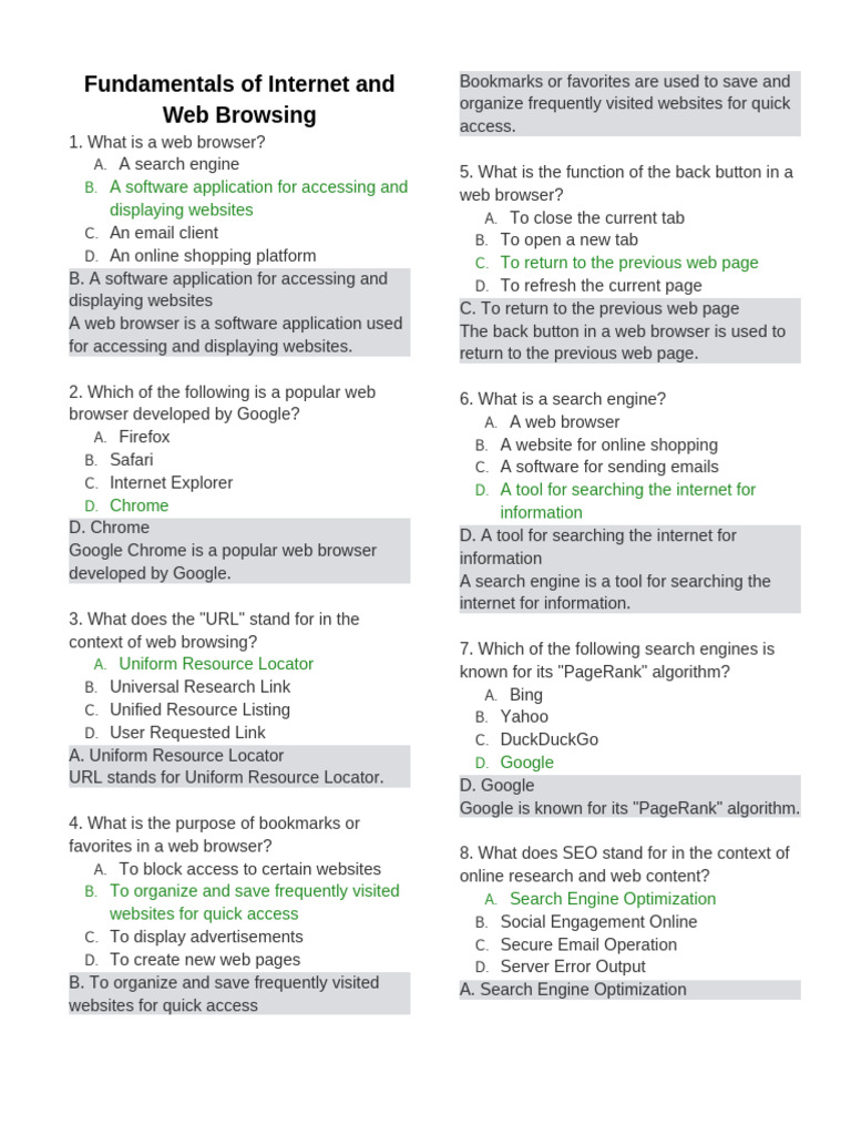 Fundamentals of Internet and Web Browsing | PDF | World Wide Web ...