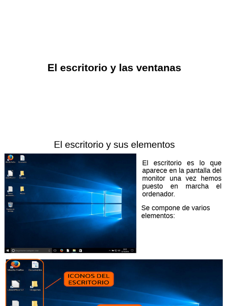 Elementos del Escritorio en Windows | PDF | Ventana (informática) | Botón (Computación)