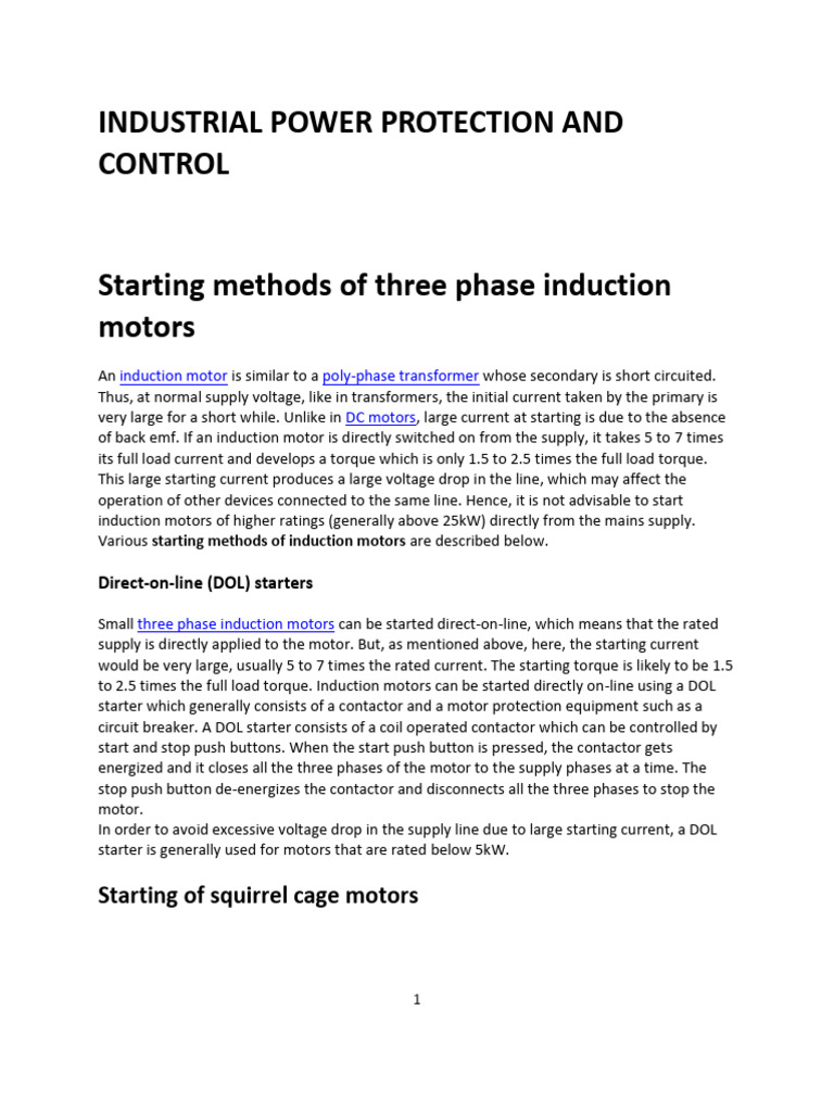Industrial Power Protection and Control | PDF | Electric Motor ...