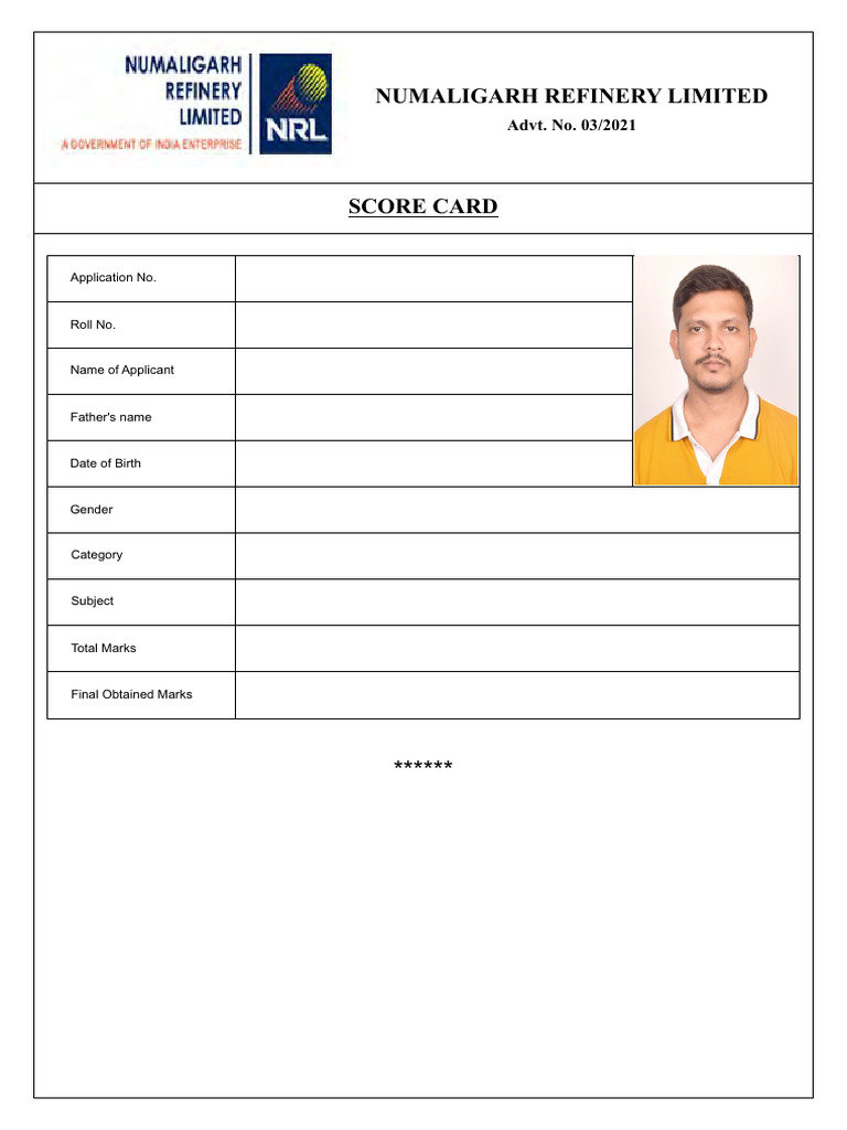 NRL 2021 Score Card - Sanjay Paul | PDF