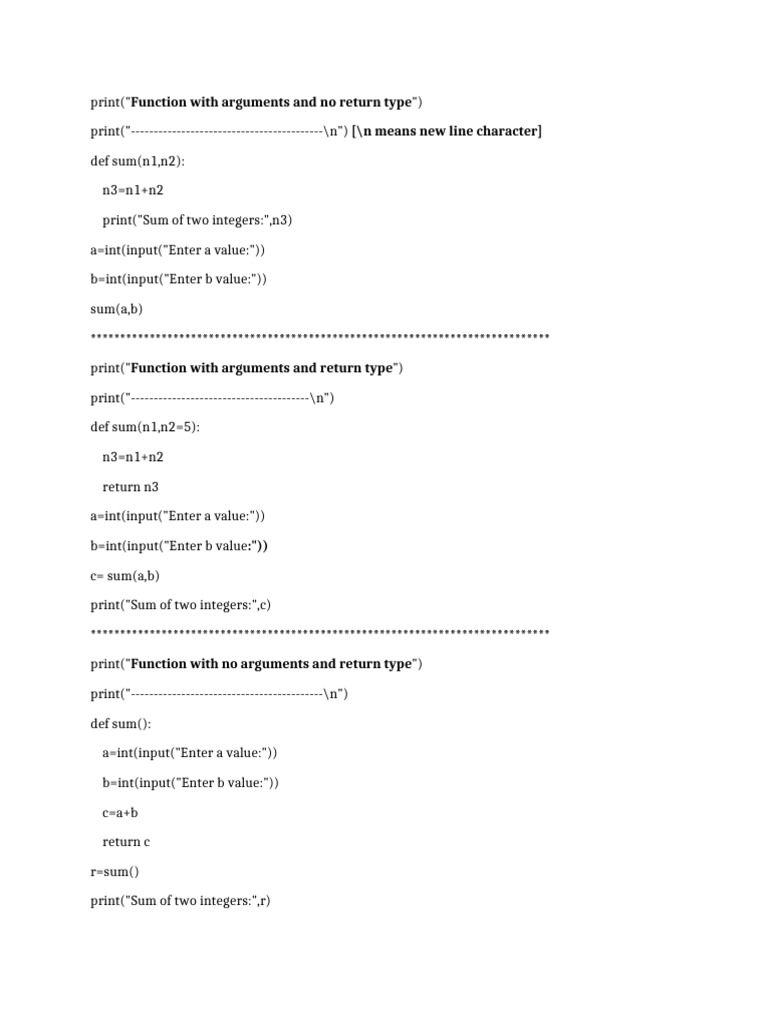 Python Function Examples | PDF