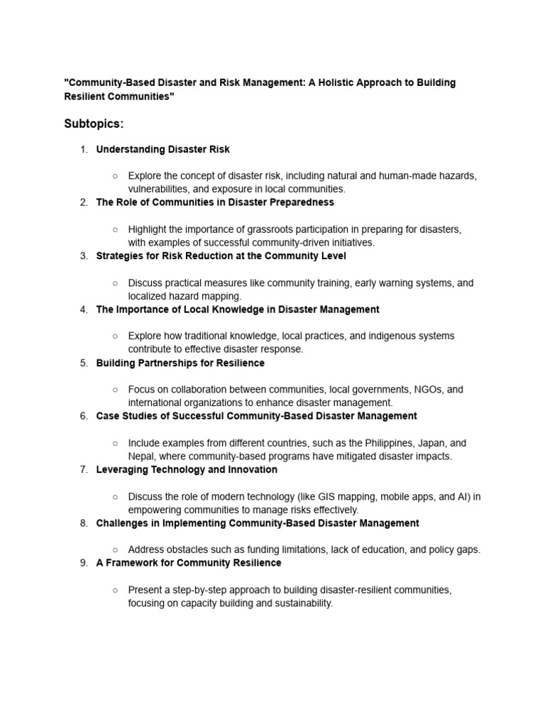 _Community-Based Disaster and Risk Management_ A Holistic Approach to ...