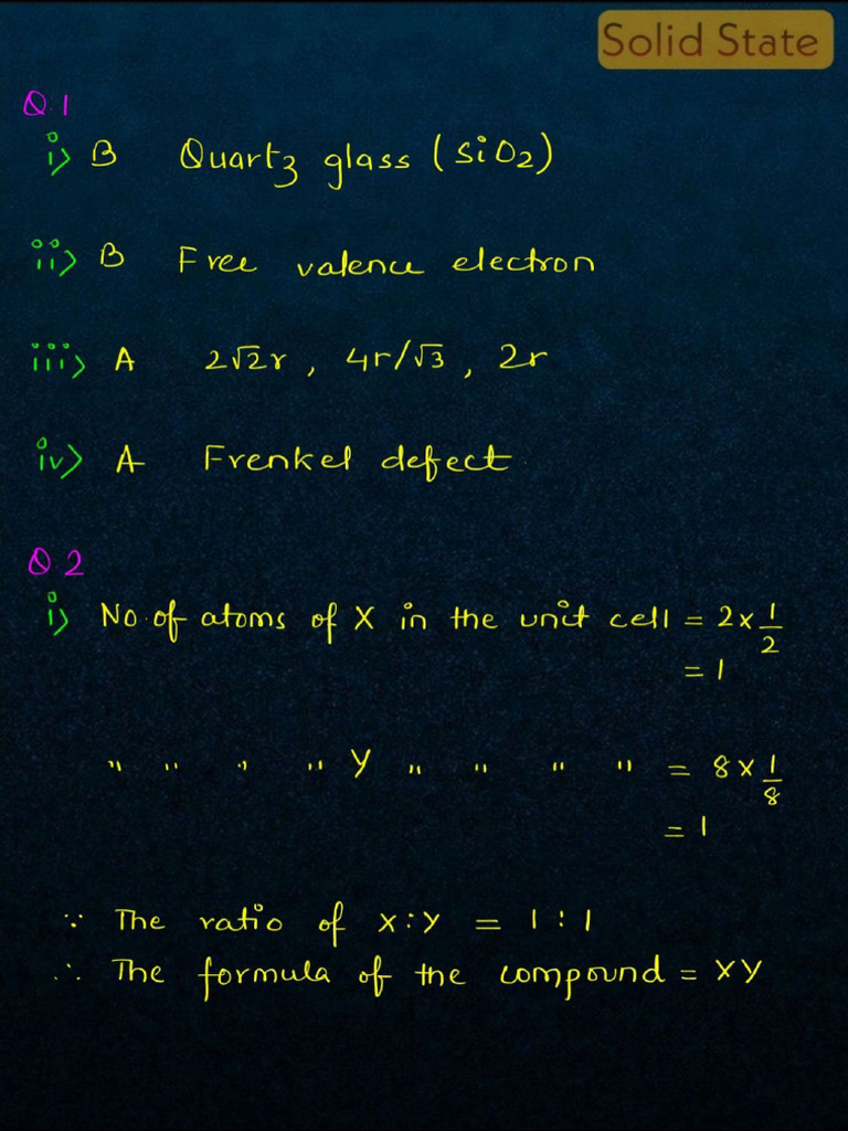 Solid State (Answer Key) | PDF