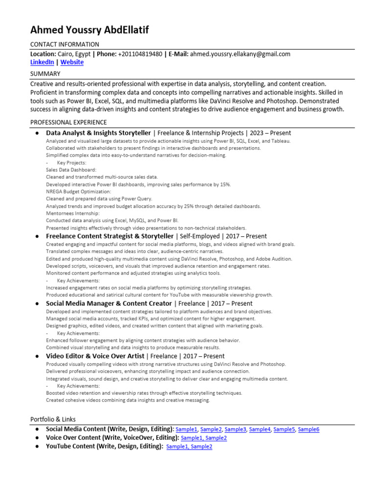 Ahmed - Youssry Business - Storyteller | PDF | Data | Data Analysis