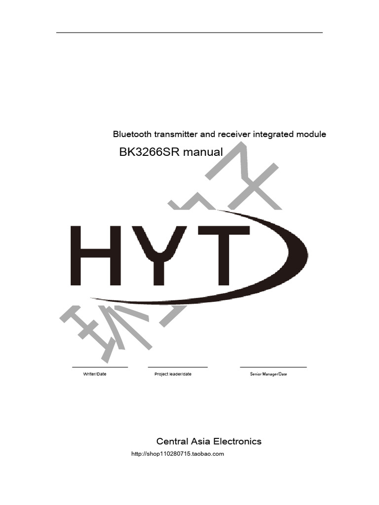 Bluetooth - Transmitter.and - Receiver.integrated - Audio.module - BK3266SR - Manual.v1.0 HYT ...