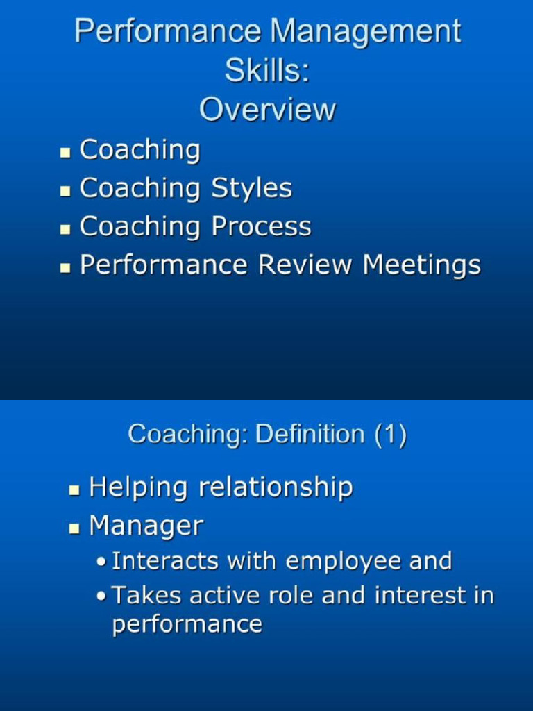 Chapter 9 Performance Management Skills | PDF