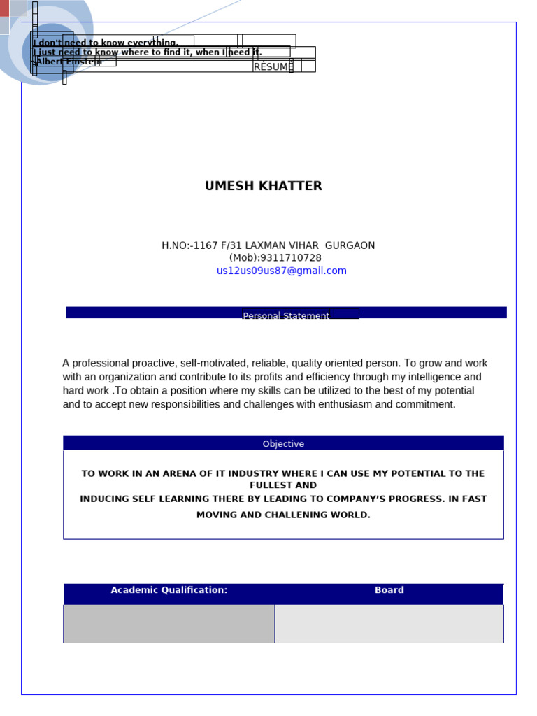 Umesh Khatter - Resume - Apna | PDF | Cognition | Learning