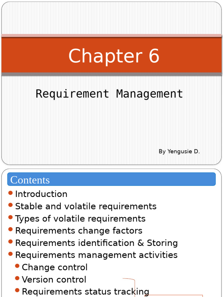 Lecture 9 (Chapter 6) - Requirement Management | PDF | Databases ...
