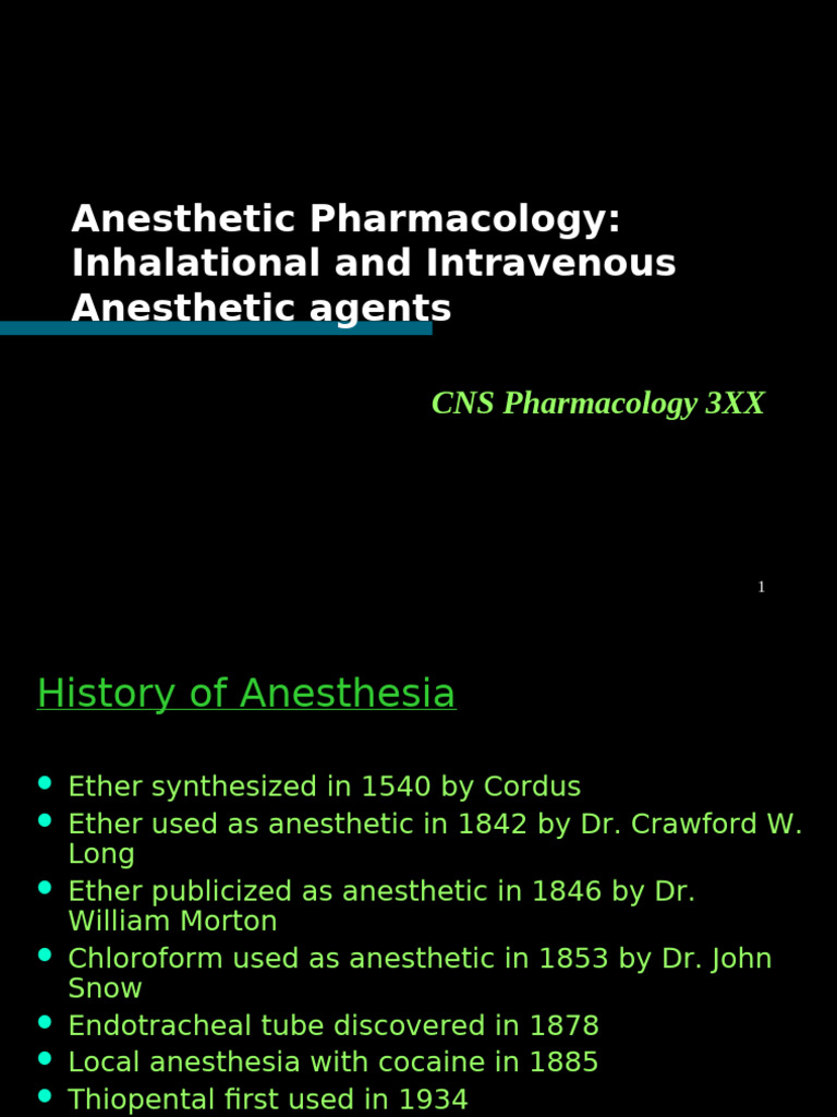 Inhalational and Intravenous Anesthetic Agents-May2010 | PDF | Anesthesia