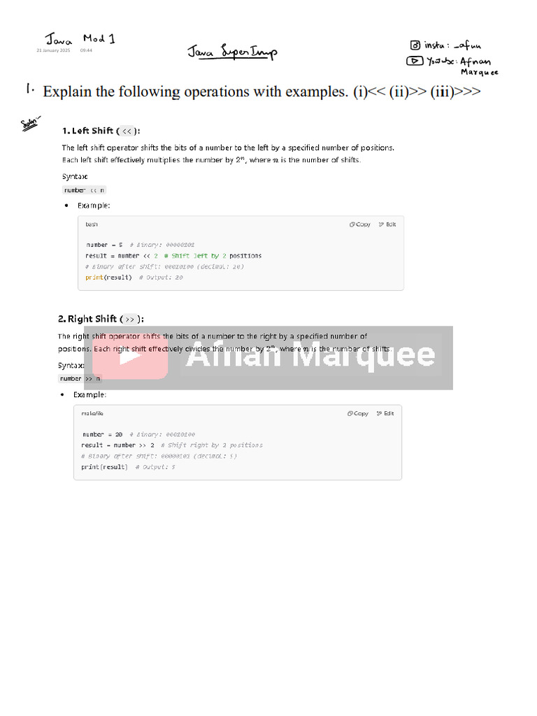 JAVA M1 SUPER IMP @AfnanMarquee | PDF
