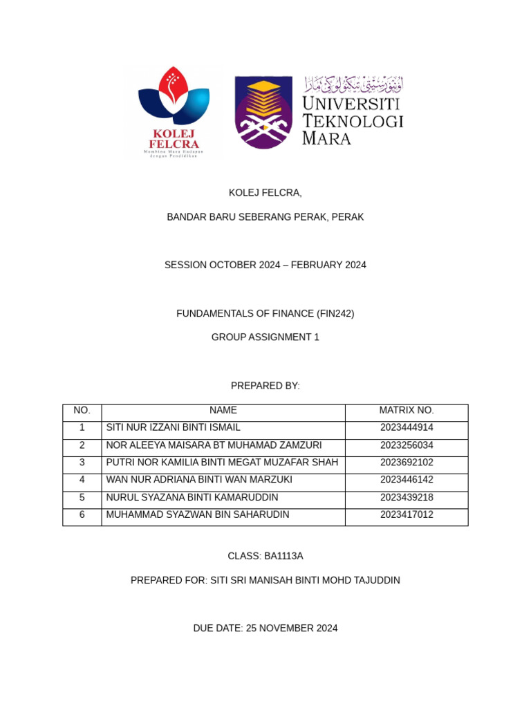 Contoh Assignment FIN242 | PDF | Government Budget Balance | Financial ...