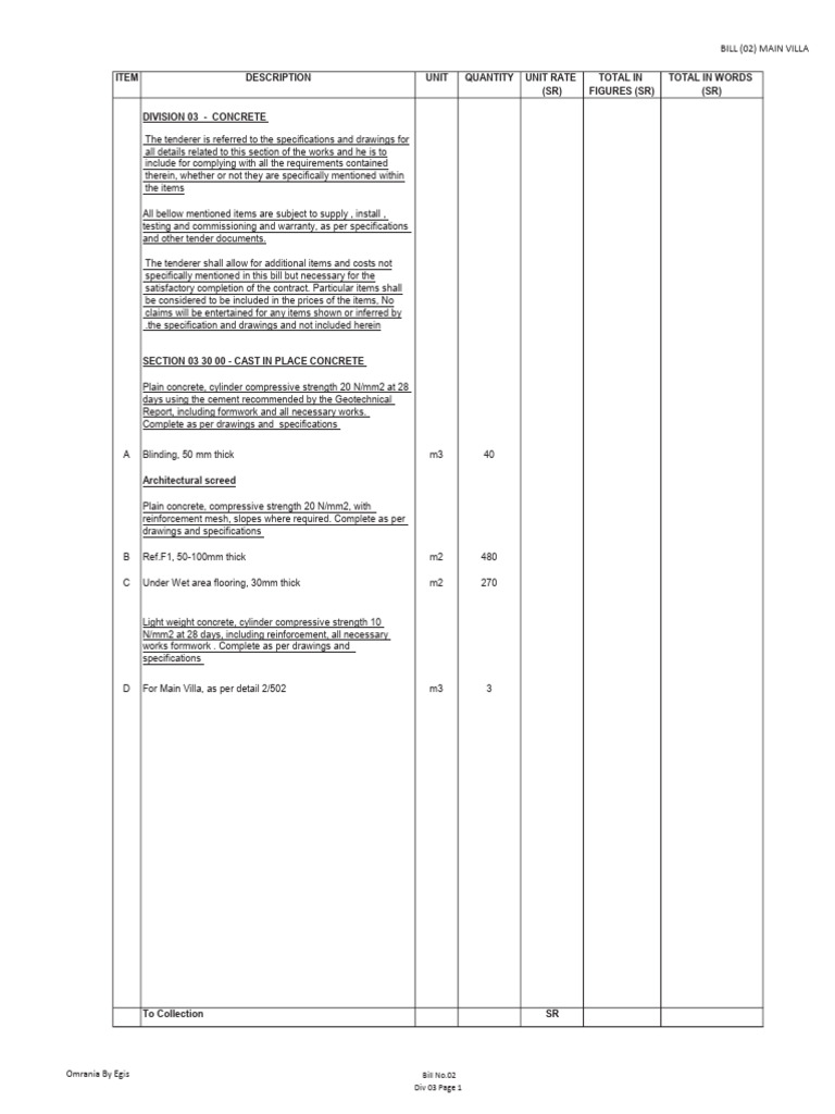 PMBK Concrete Boq 22-12-2024 | PDF | Concrete | Beam (Structure)