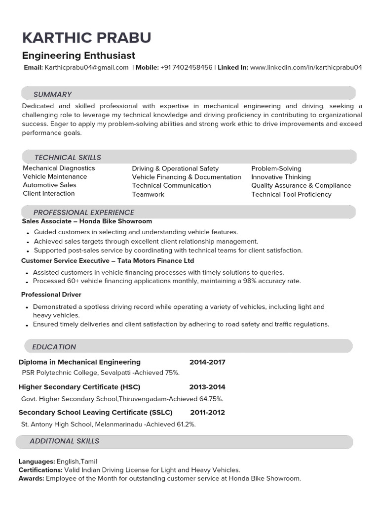 Karthic Resume | PDF