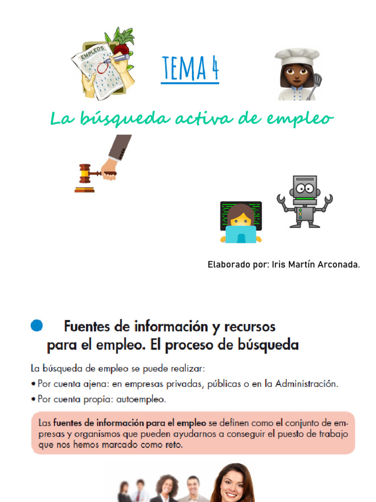 Tema 4 Fol II 2o Fpb Diapositivas Del Profesor La Busqueda Activa de Empleo. | PDF | Plan de ...