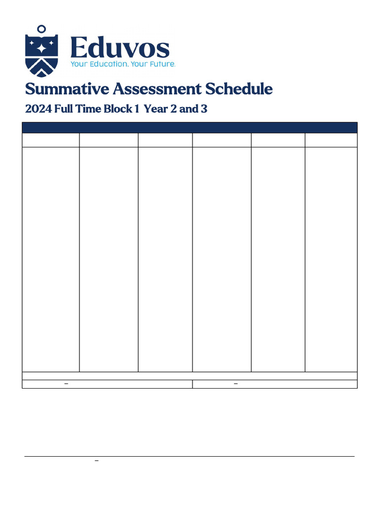 2024 Summative Assessment Schedule | PDF