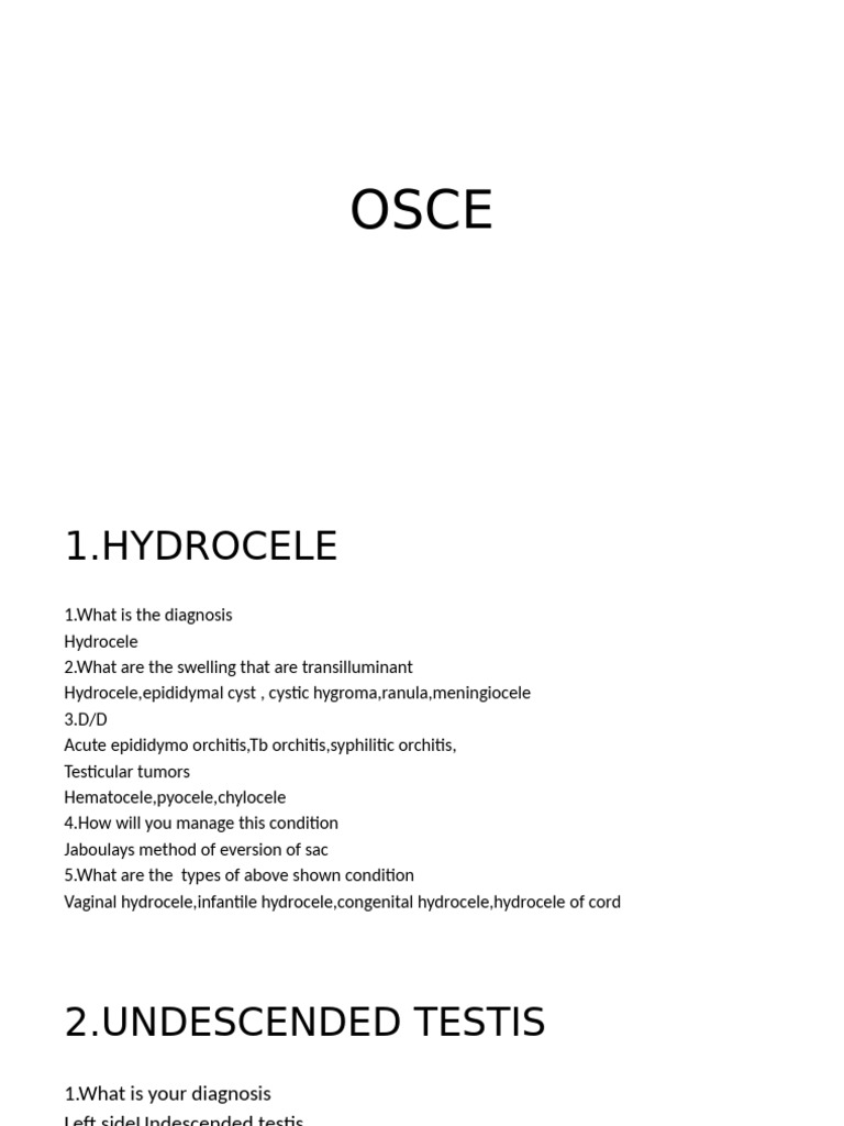 OSCE (1) | PDF | Medical Specialties | Diseases And Disorders