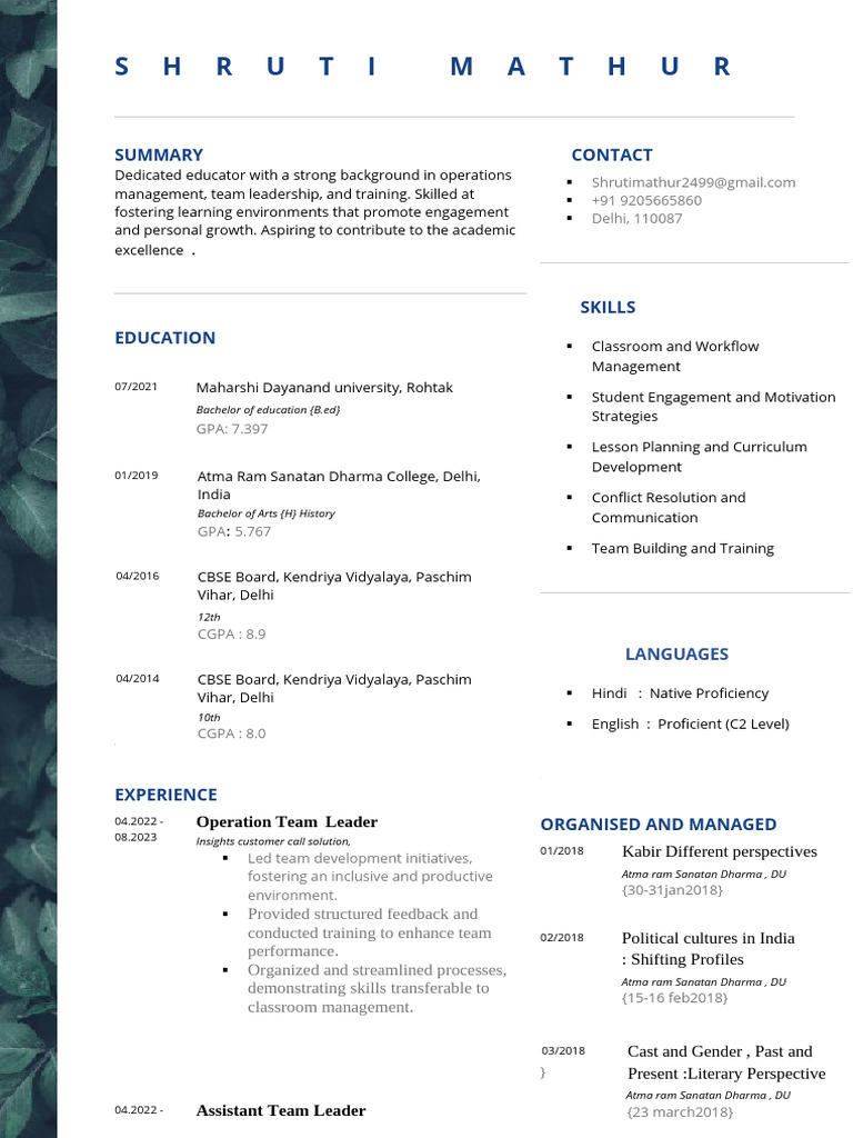 teacher 2025 (experince) | PDF | Behavior Modification | Learning