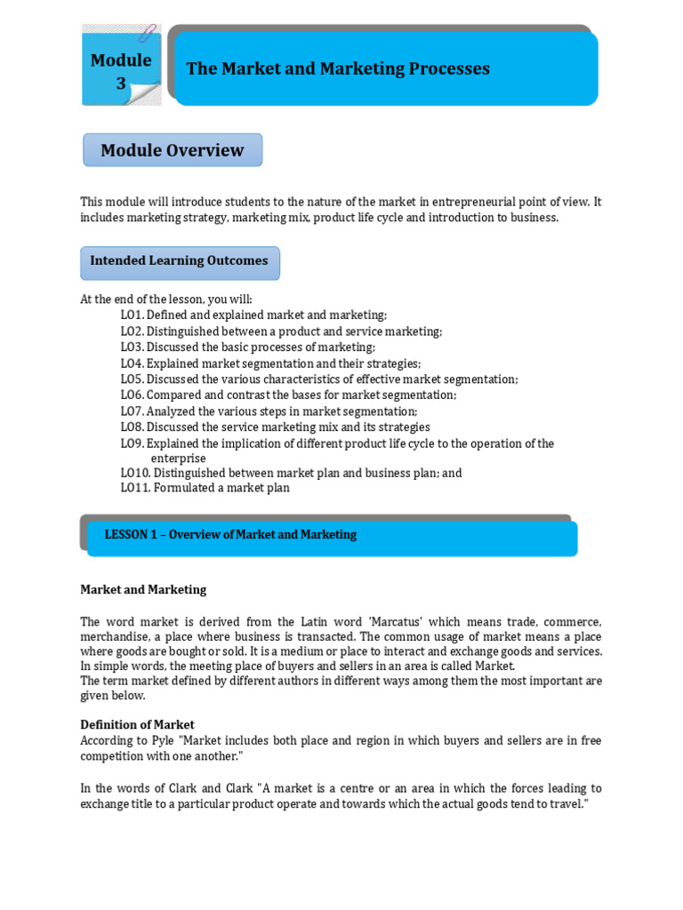 2022 2023 TLED 210 Module 3 | PDF | Marketing | Market Segmentation