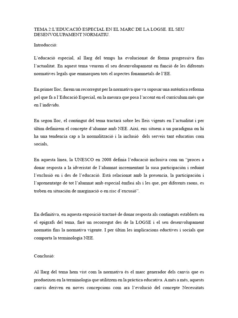 Resum Tema 2 Opos | PDF