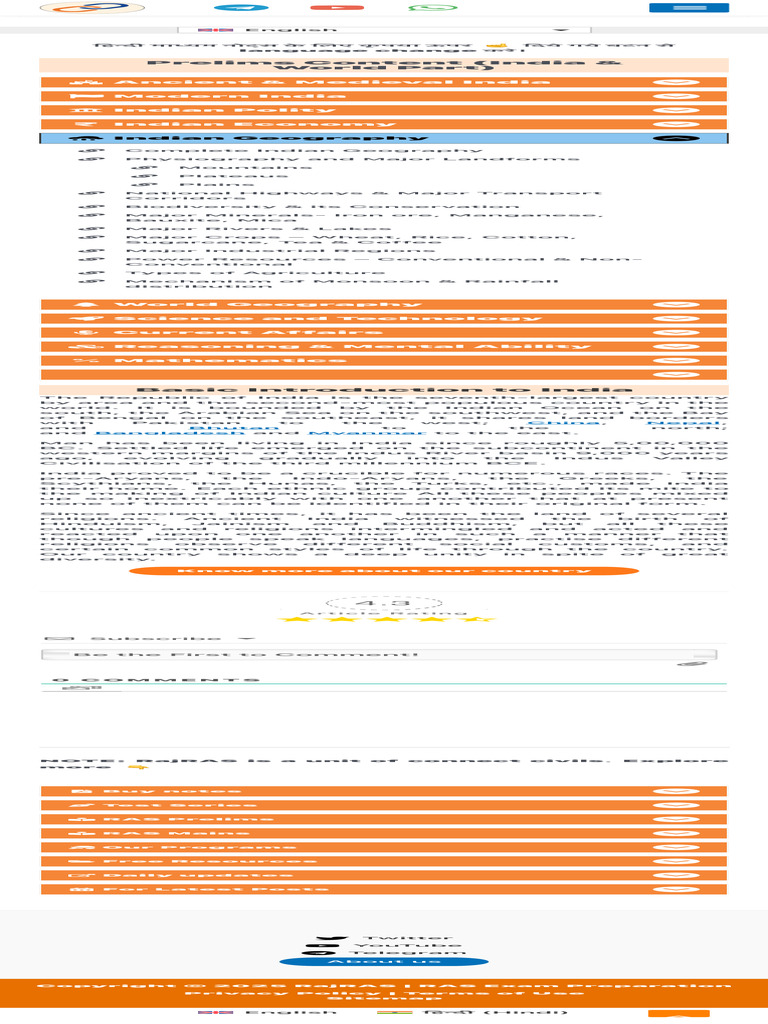 India - RajRAS RAS Exam Preparation | PDF