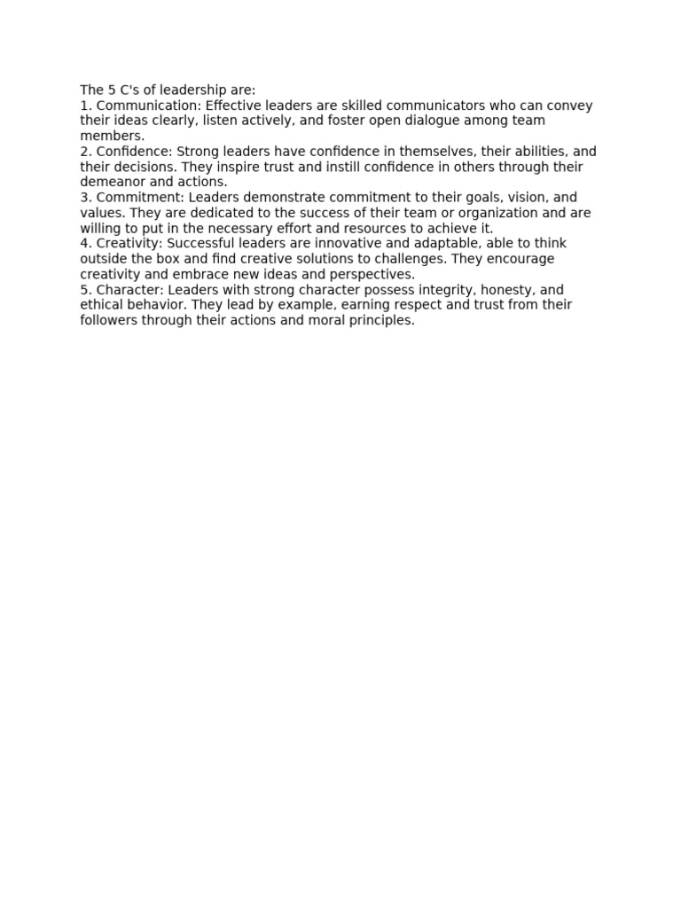 The 5 C | PDF
