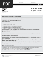 INZ 1224 Visitor Visa Declaration Form | PDF | Travel Visa | Immigration