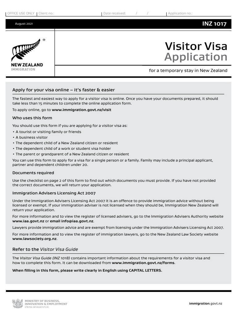 New Zealand Application Form | PDF | Travel Visa | Credit Card