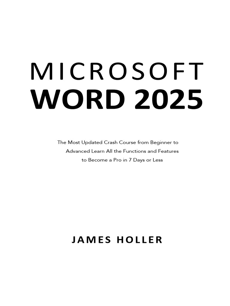 MICROSOFT WORD 2025 Book | PDF | Cursor (User Interface) | Microsoft Office
