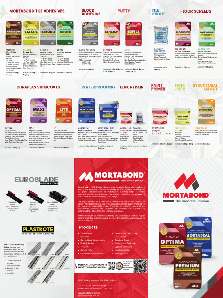 Mortabond Construction Solutions Guide | PDF | Concrete | Masonry