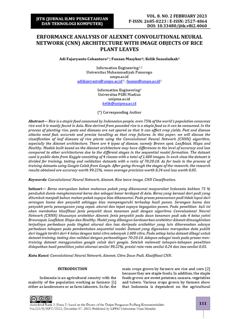 Erformance Analysis of Alexnet Convolutional Neura | PDF | Machine ...