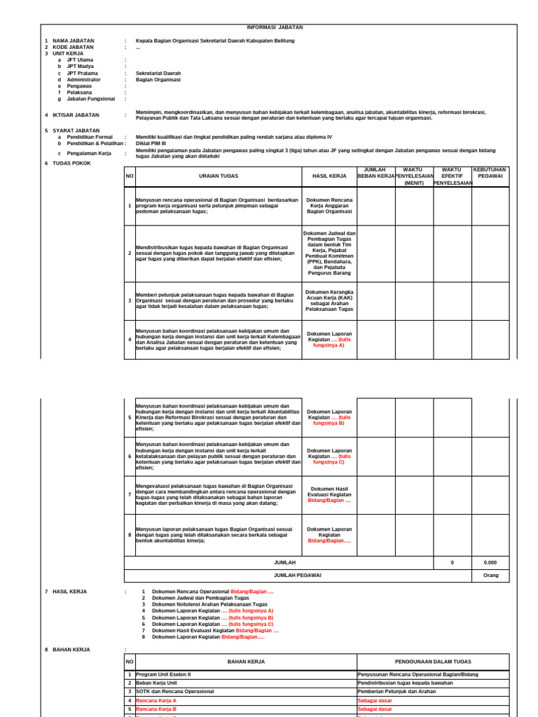 Anjab Baru 2024 Wahyu | PDF