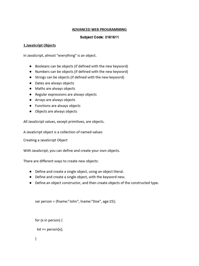 AWP HandBook ADVANCED WEB PROGRAMMING 3161611 | PDF | Document Object Model | Angular Js