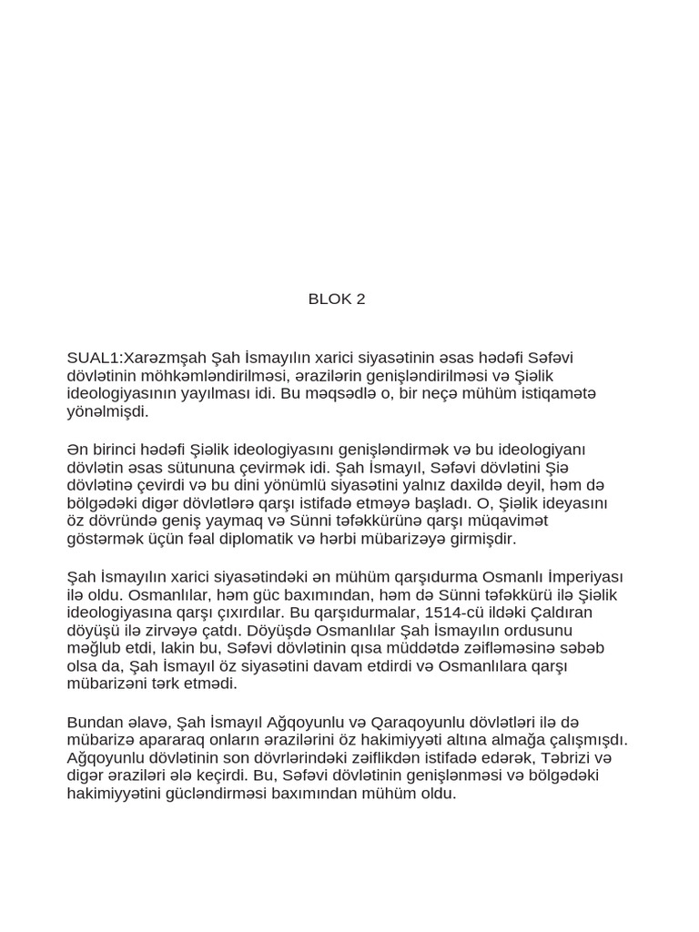 Tarix Blok 2 | PDF