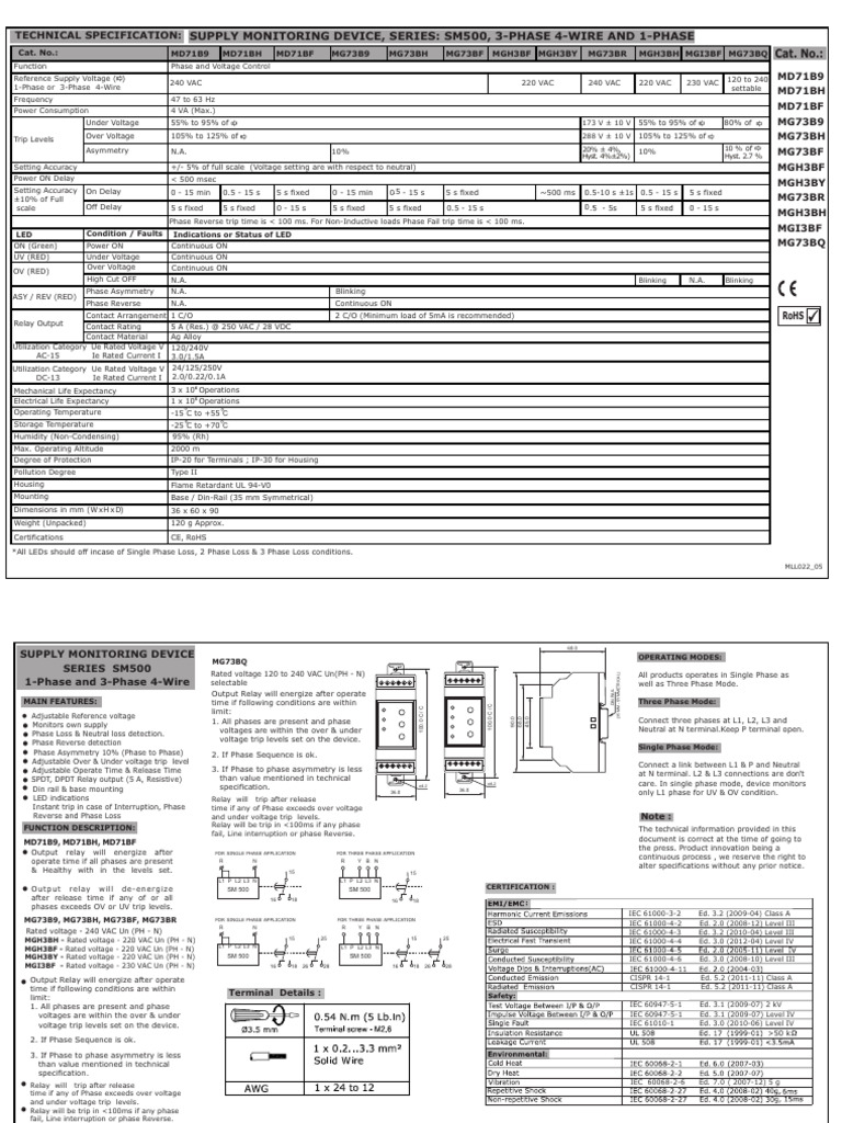 SM500 Manual | PDF | Alternating Current | Electricity