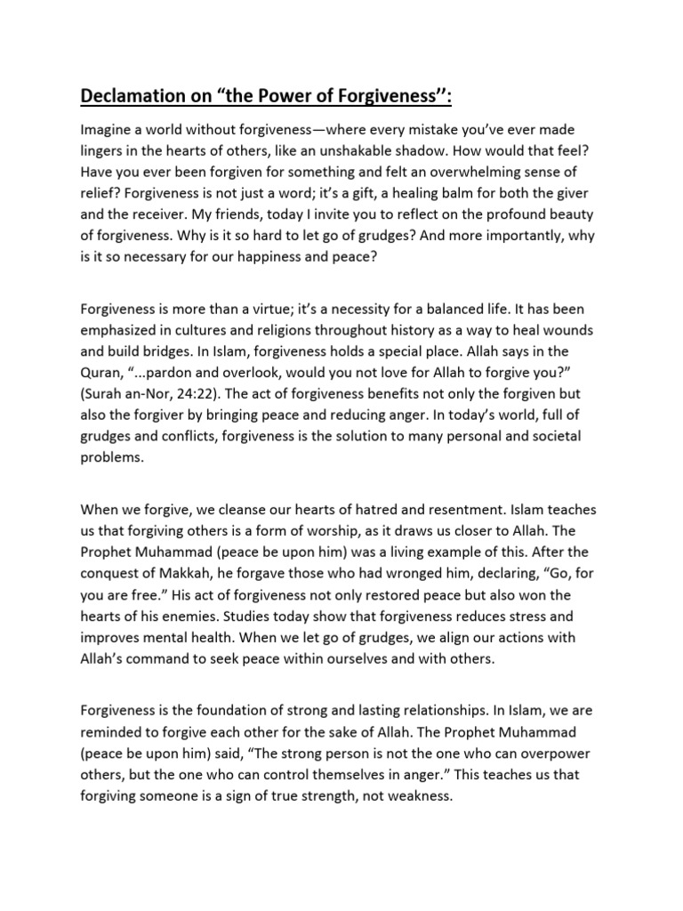 The Power of Forgiveness | PDF | Forgiveness | Abrahamic Religions