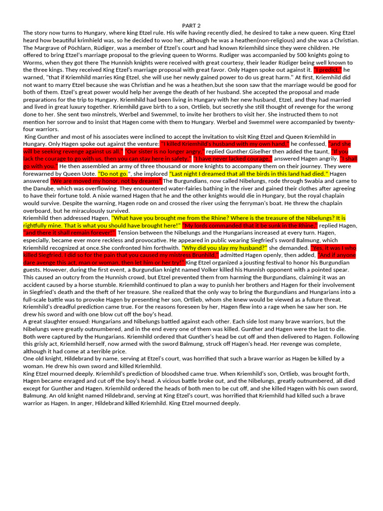 Part 2 - The Nibelungenlied | PDF | Germanic Heroic Legends | Norse ...