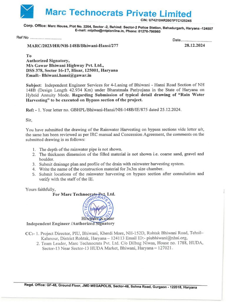 Letter No. 277 Dated 28.12.2024 | PDF