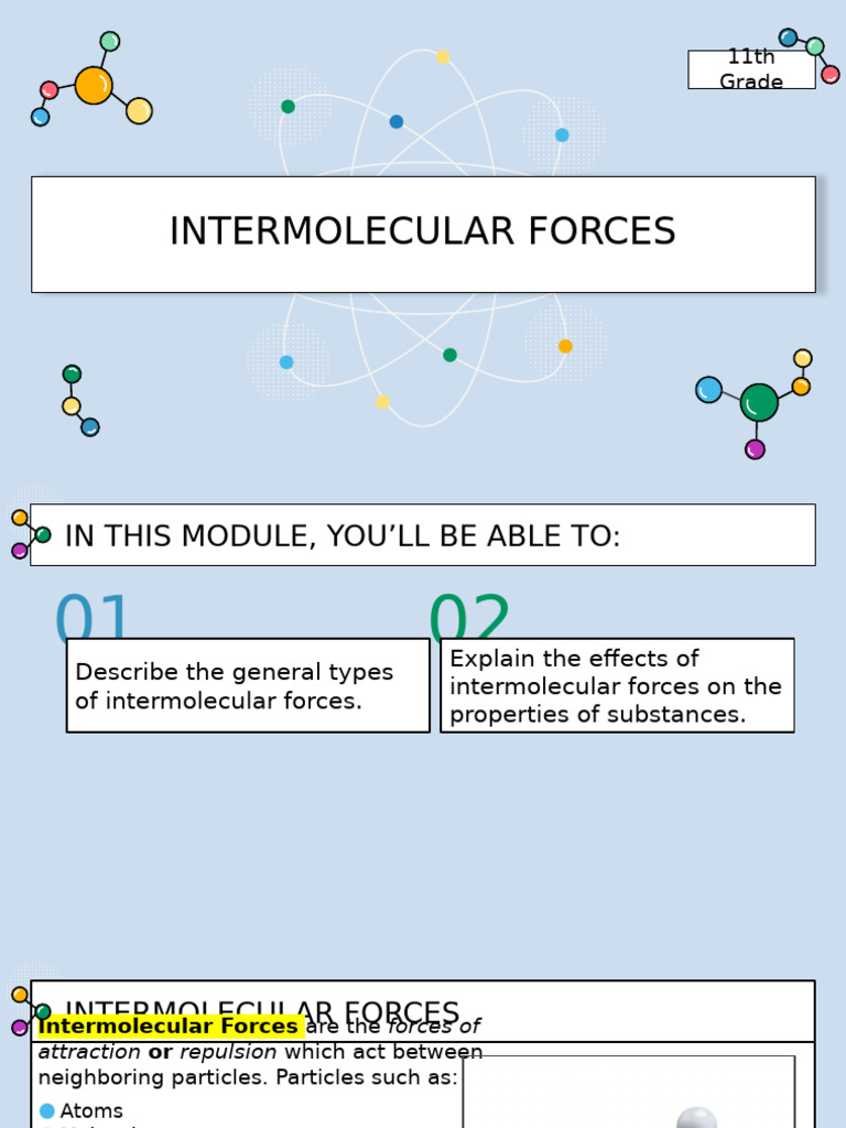 Types and Effects of Intermolecular Forces | PDF | Intermolecular Force ...