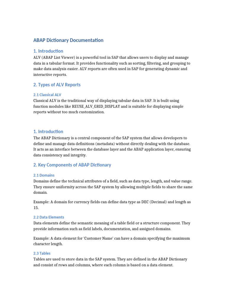 ABAP Dictionary Documentation | PDF | Databases | Database Index