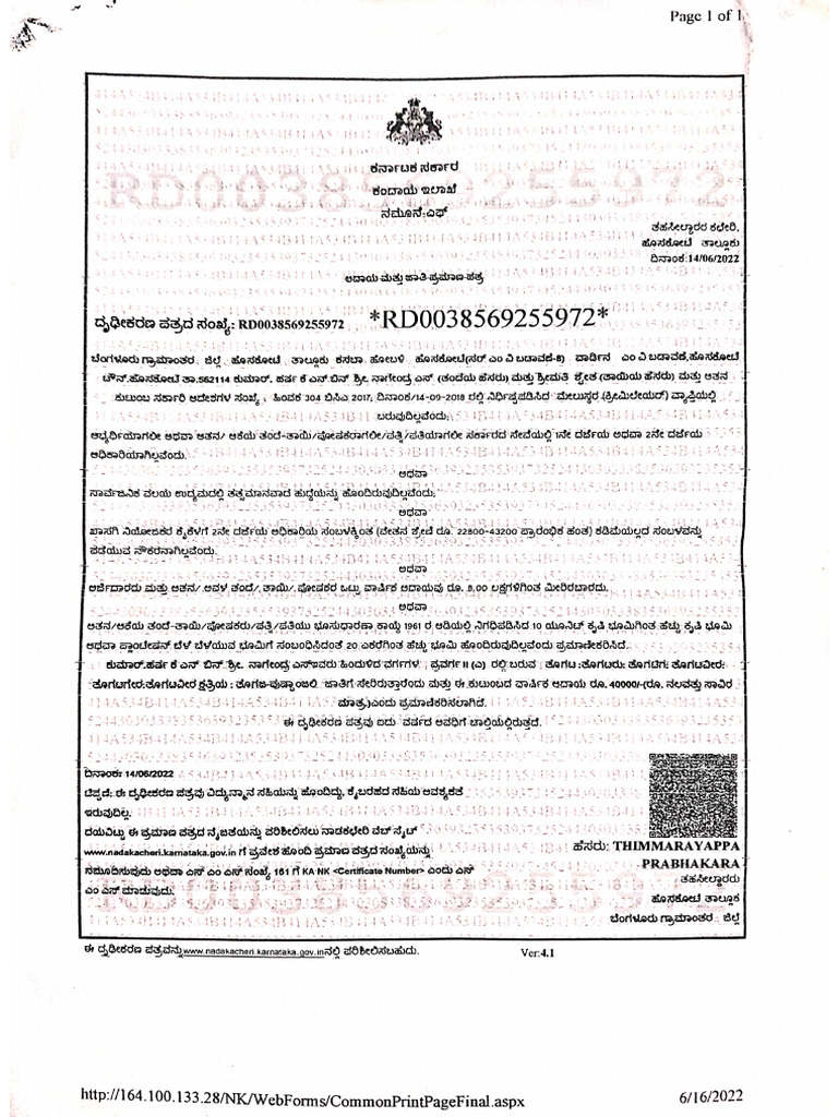 Caste Certificate | PDF