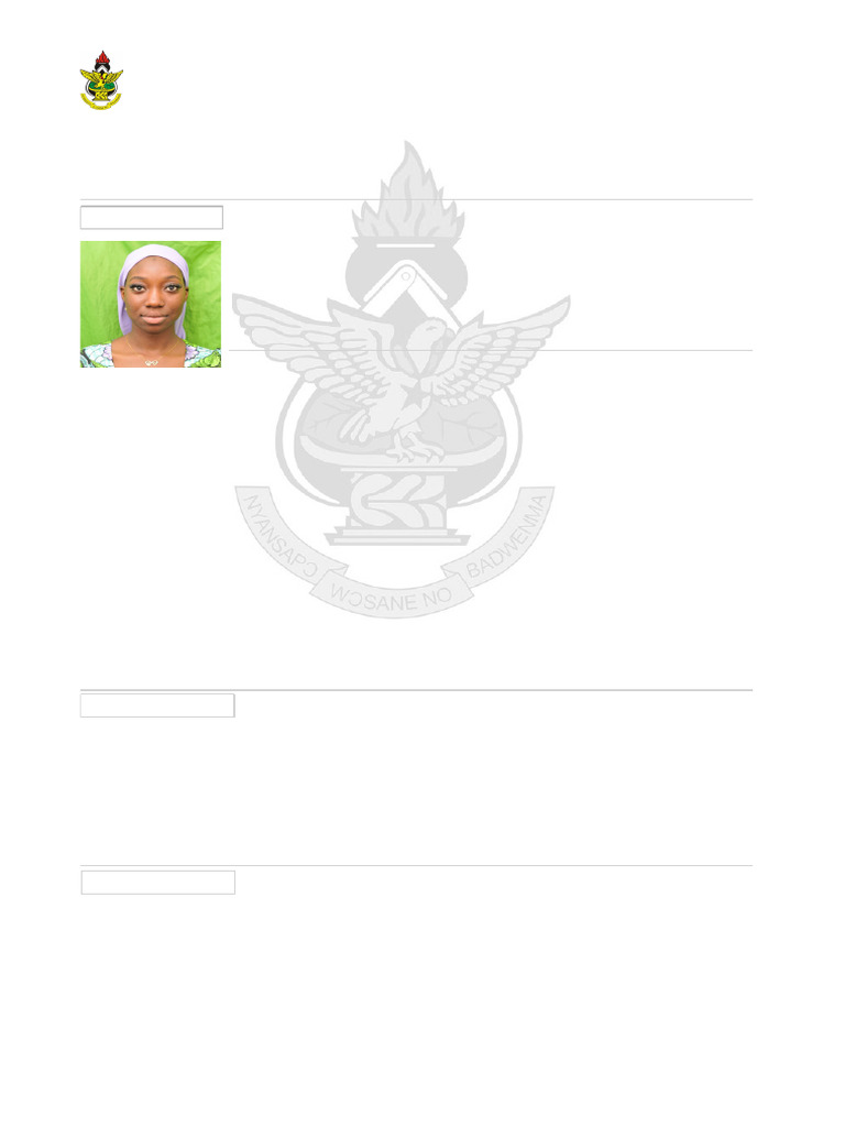 KNUST ONLINE ADMISSIONS-Applicant ID - 21119278 | PDF