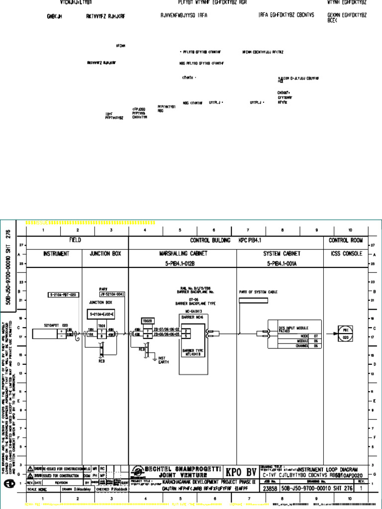 Instrument Loop Diagram - Dcs System - 5210apd020 - Subdrawing 0276 | PDF