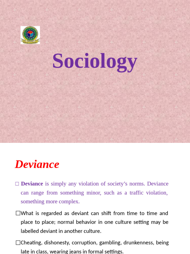 Understanding Deviance in Society | PDF | Deviance (Sociology) | Crimes